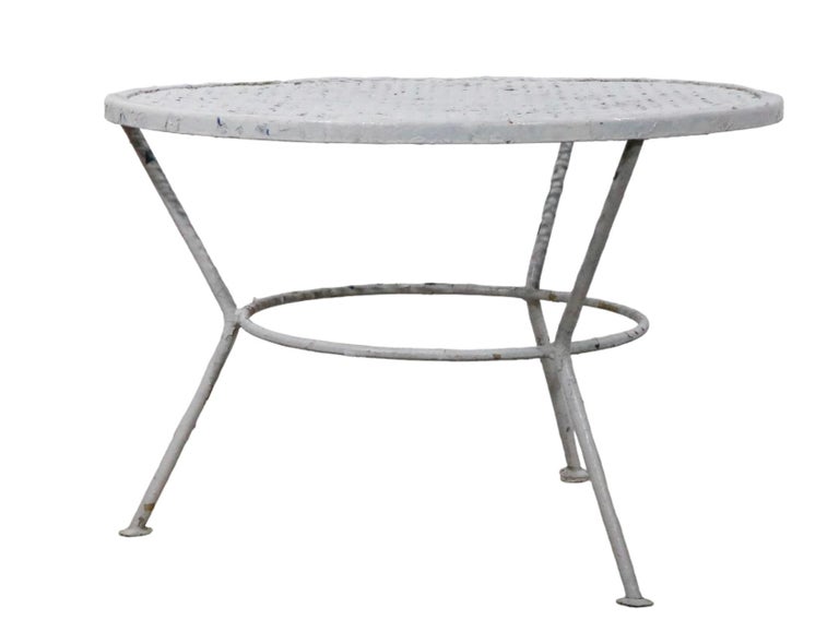 Diminutive Wrought Iron Garden Patio Poolside Table Att. to Salterini ...
