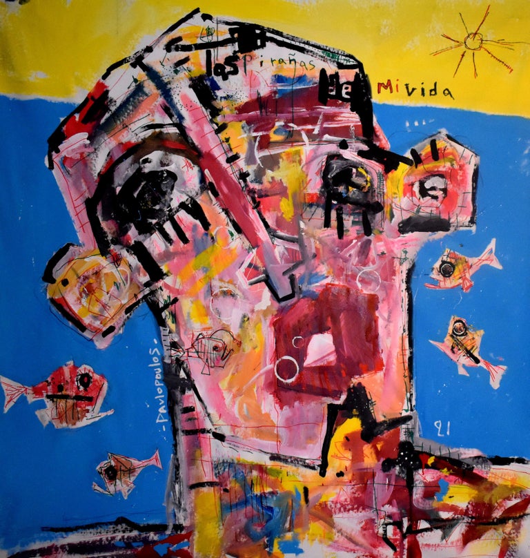 Dimitris Pavlopoulos - Las piraÃ±as de mi vida, Painting, Acrylic on ...