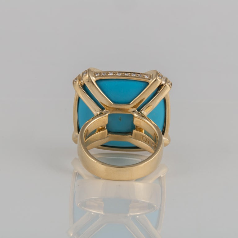 Di Modolo Favola Turquoise and Diamond Ring in 18K Gold For Sale at ...