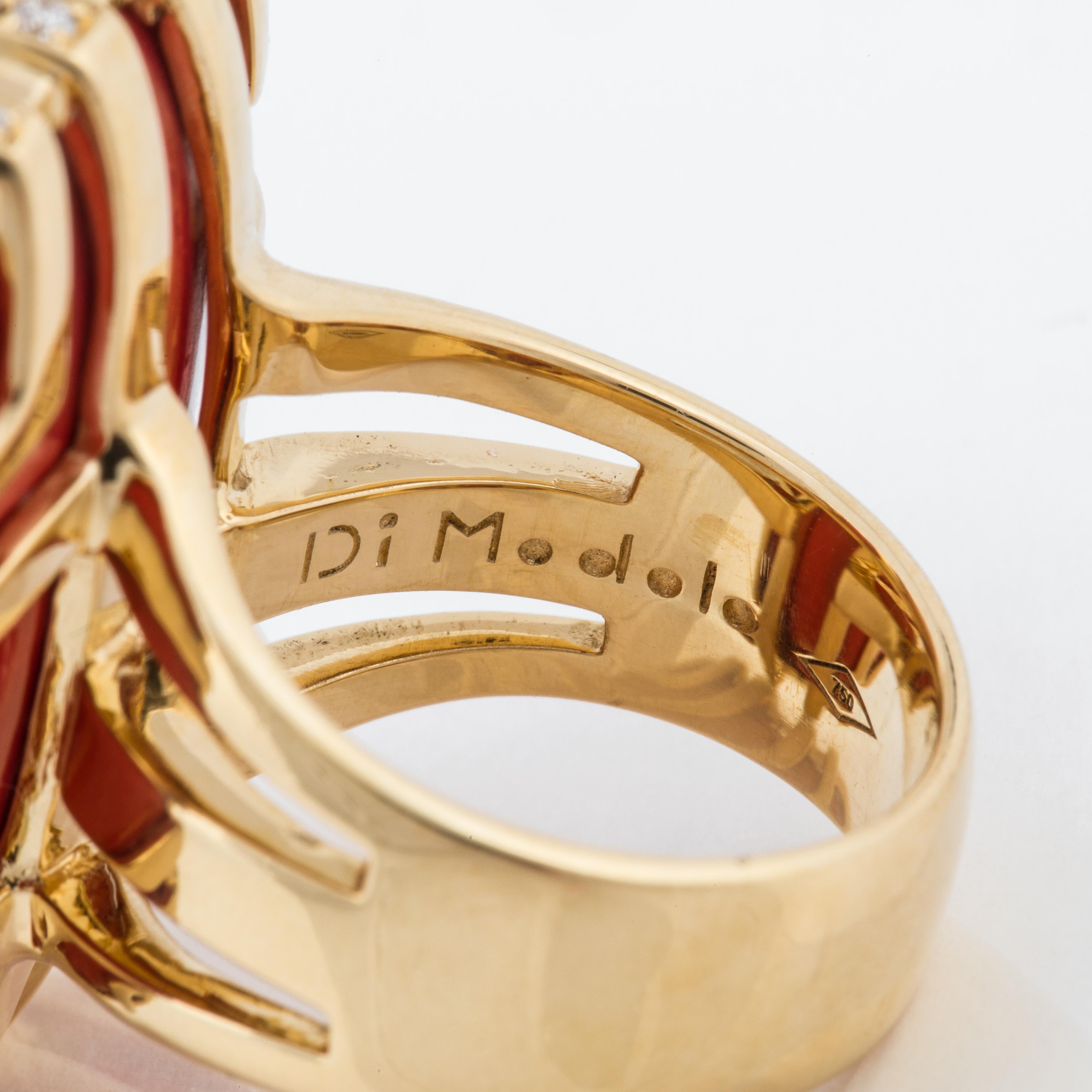 DiModolo Favola Coral and Diamond Ring at 1stDibs | di modolo rings