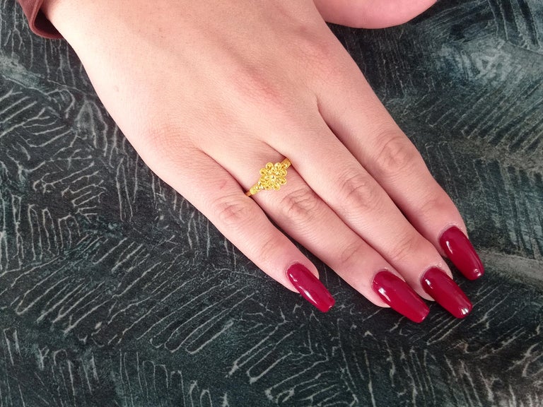 Dimos 18k Gold Double Rosette Ring For Sale at 1stDibs