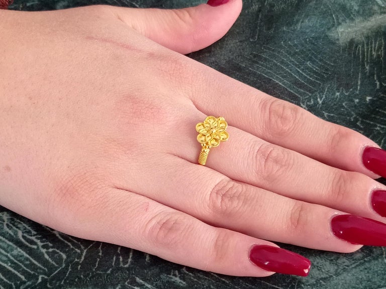 Dimos 18k Gold Double Rosette Ring For Sale at 1stDibs