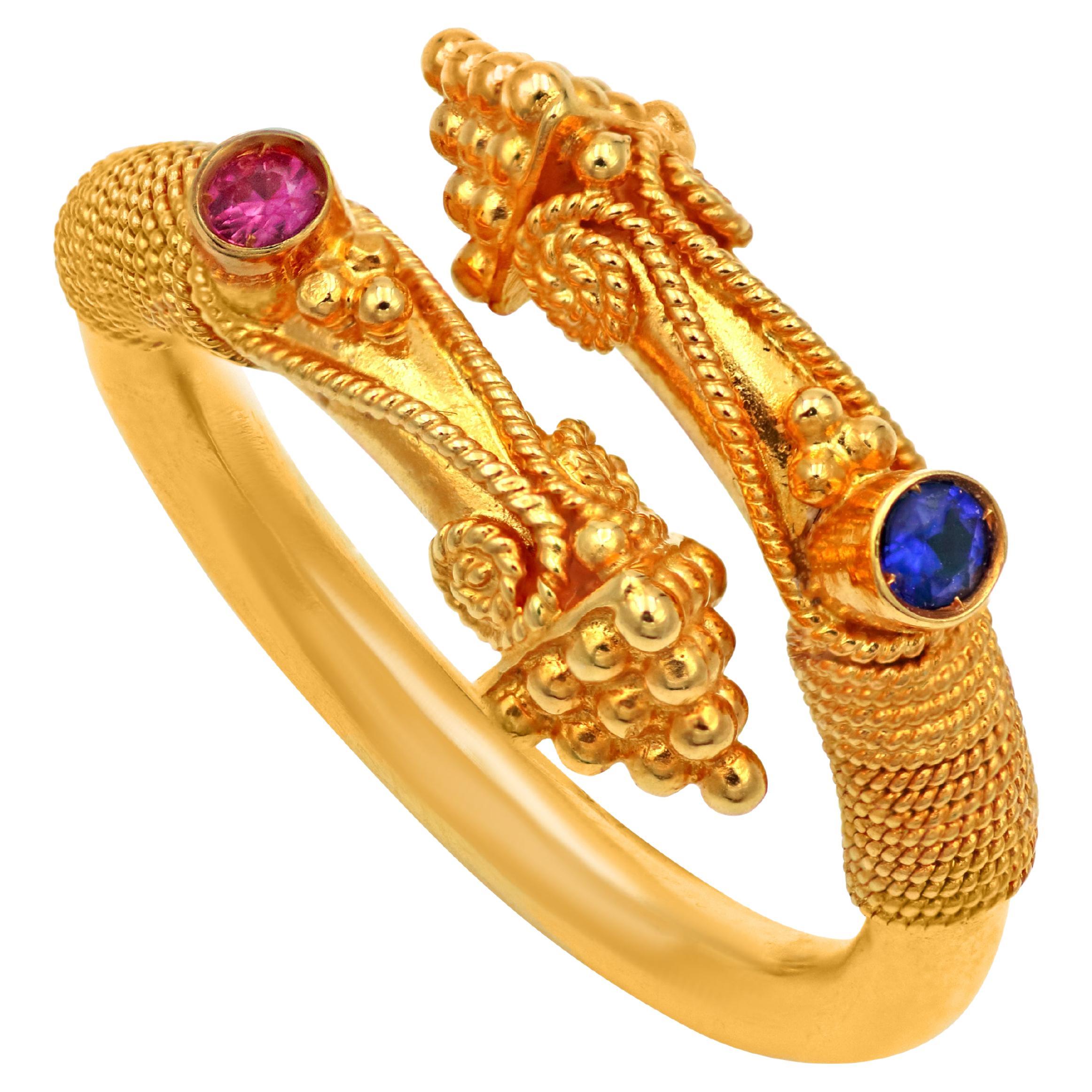 Dimos 18k Gold Museum Copy Cocktail Pyramids Ring For Sale at 1stDibs