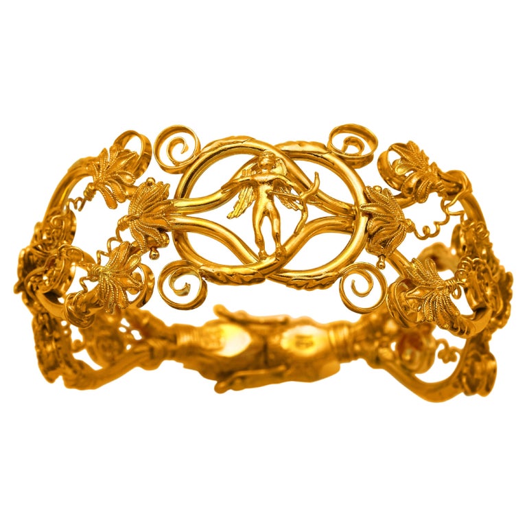 Dimos 22k Gold Ancient Greek God of Love "Eros" Bracelet at 1stDibs