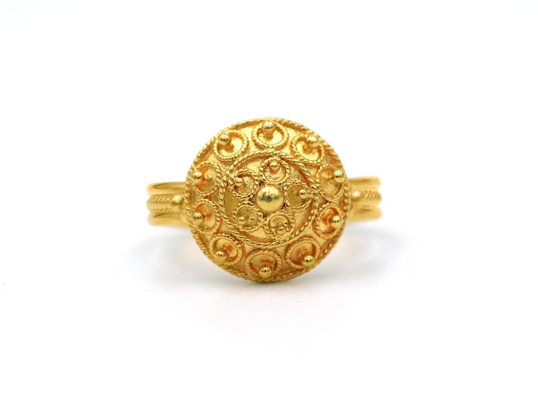 Dimos 22K Gold Filigree Bocola Ring For Sale at 1stDibs