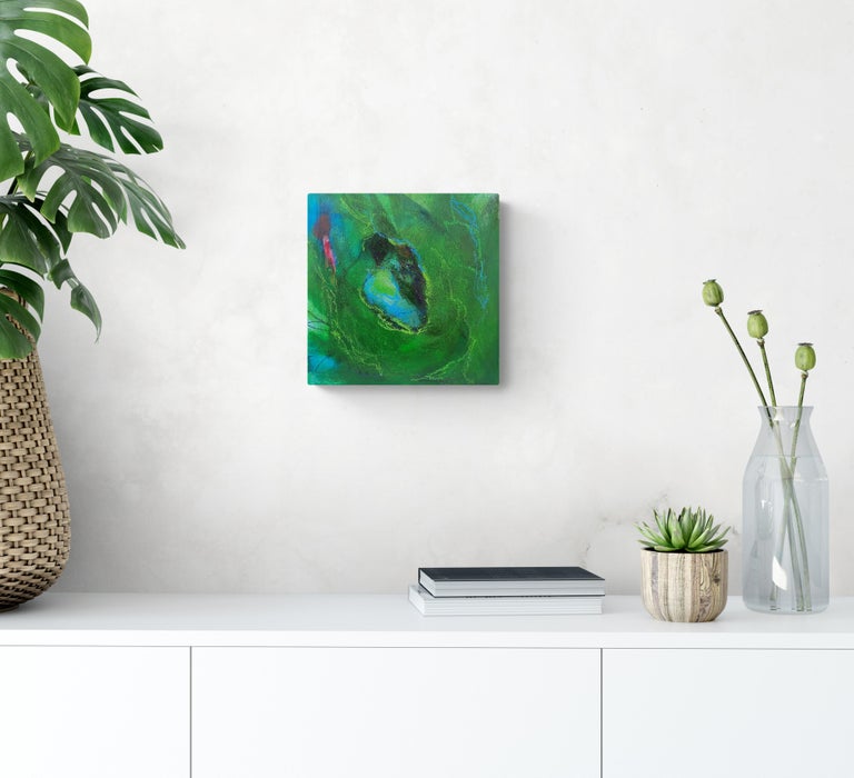 Dina Gardner - Light and Shadow, Original Contemporary Green Abstract ...