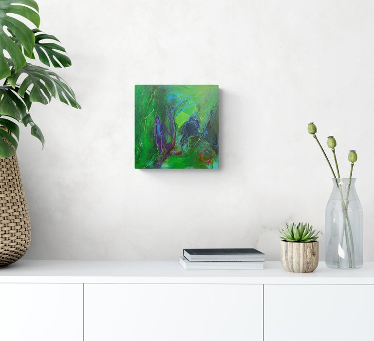 Dina Gardner - Staying Present, Original Contemporary Green Abstract ...