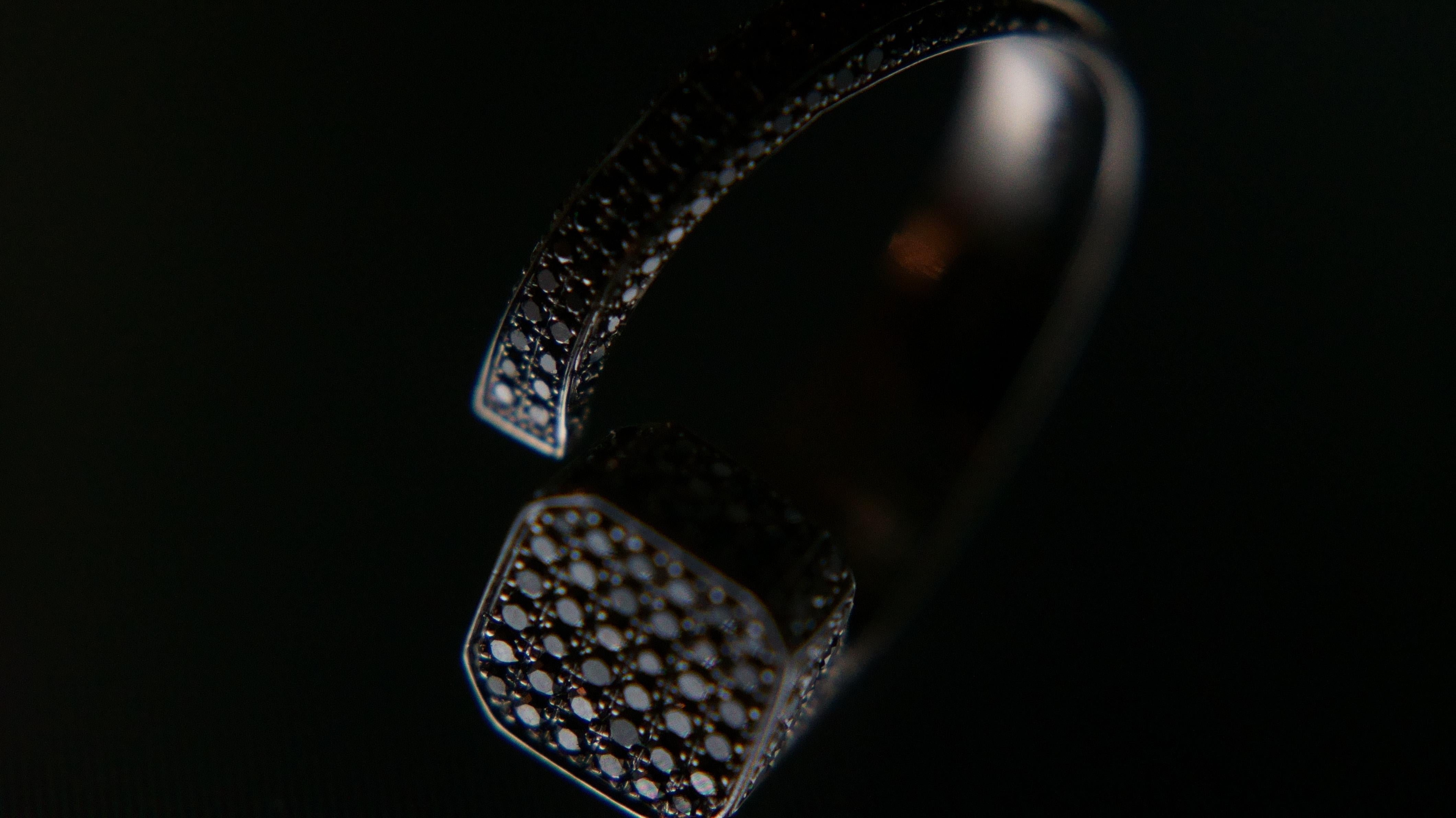 Customizable Dina Kamal, Ra Pinky Ring, 18k Black Gold with Black ...