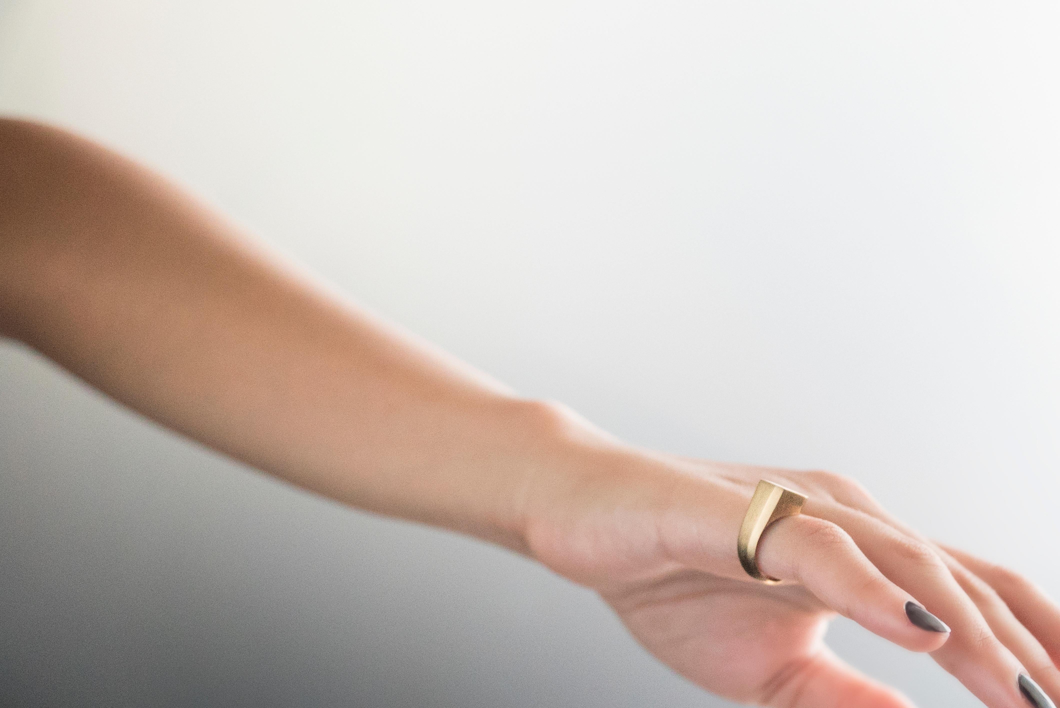 Customizable Dina Kamal, Ra Pinky Ring, 18k Yellow Gold For Sale at 1stDibs