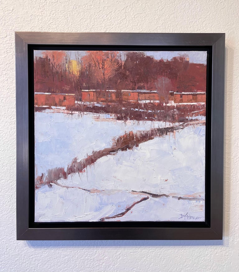 Dinah Worman - "Warm Light on Snow, " Oil Painting For Sale at 1stDibs ...