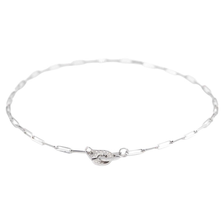 Dinh Van Chain Necklace Menottes White Gold Diamond For Sale at 1stDibs