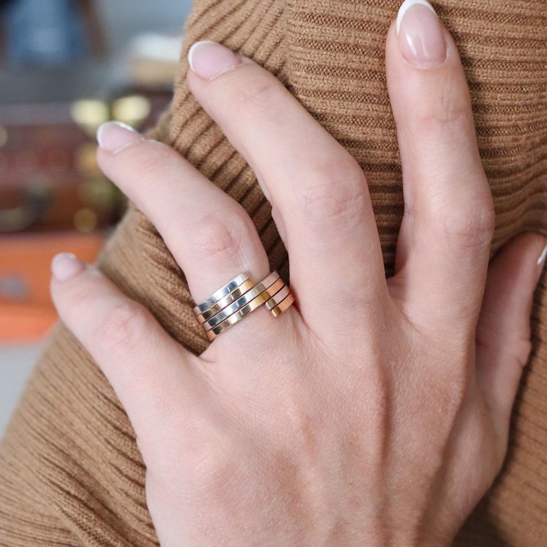Dinh Van Paris Vintage Classic Duo Spiral Ring in Solid 18kt Gold and ...