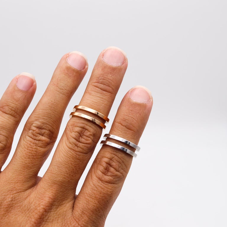 Dinh Van Paris Vintage Classic Duo Spiral Ring in Solid 18kt Gold and ...