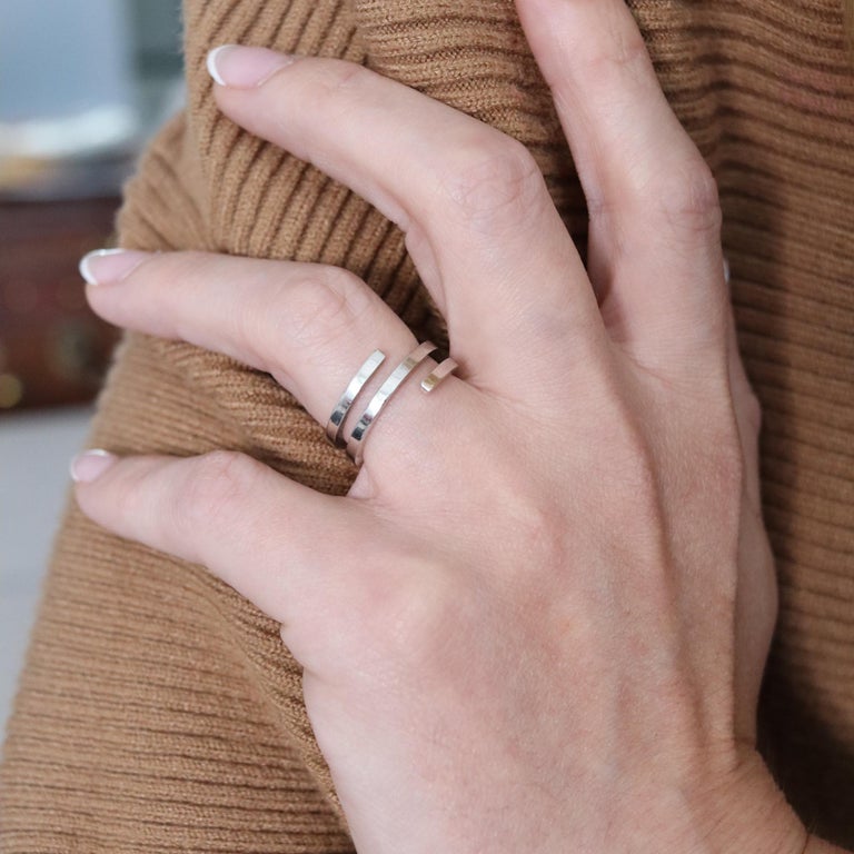 Dinh Van Paris Vintage Classic Duo Spiral Ring in Solid 18kt Gold and ...