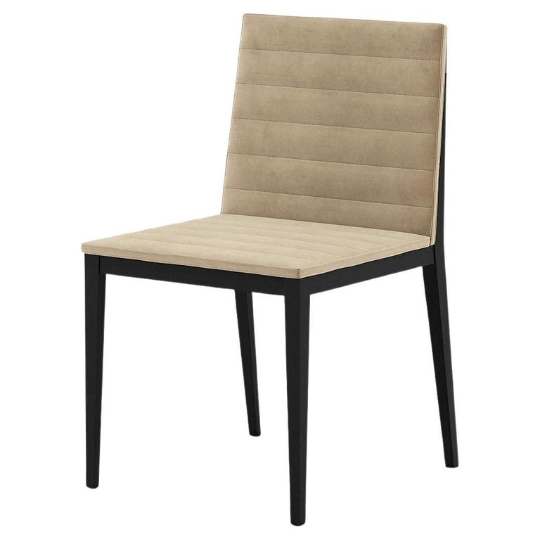 Dining Chair, Horizontal Stitching / Fumed Legs For Sale at 1stDibs