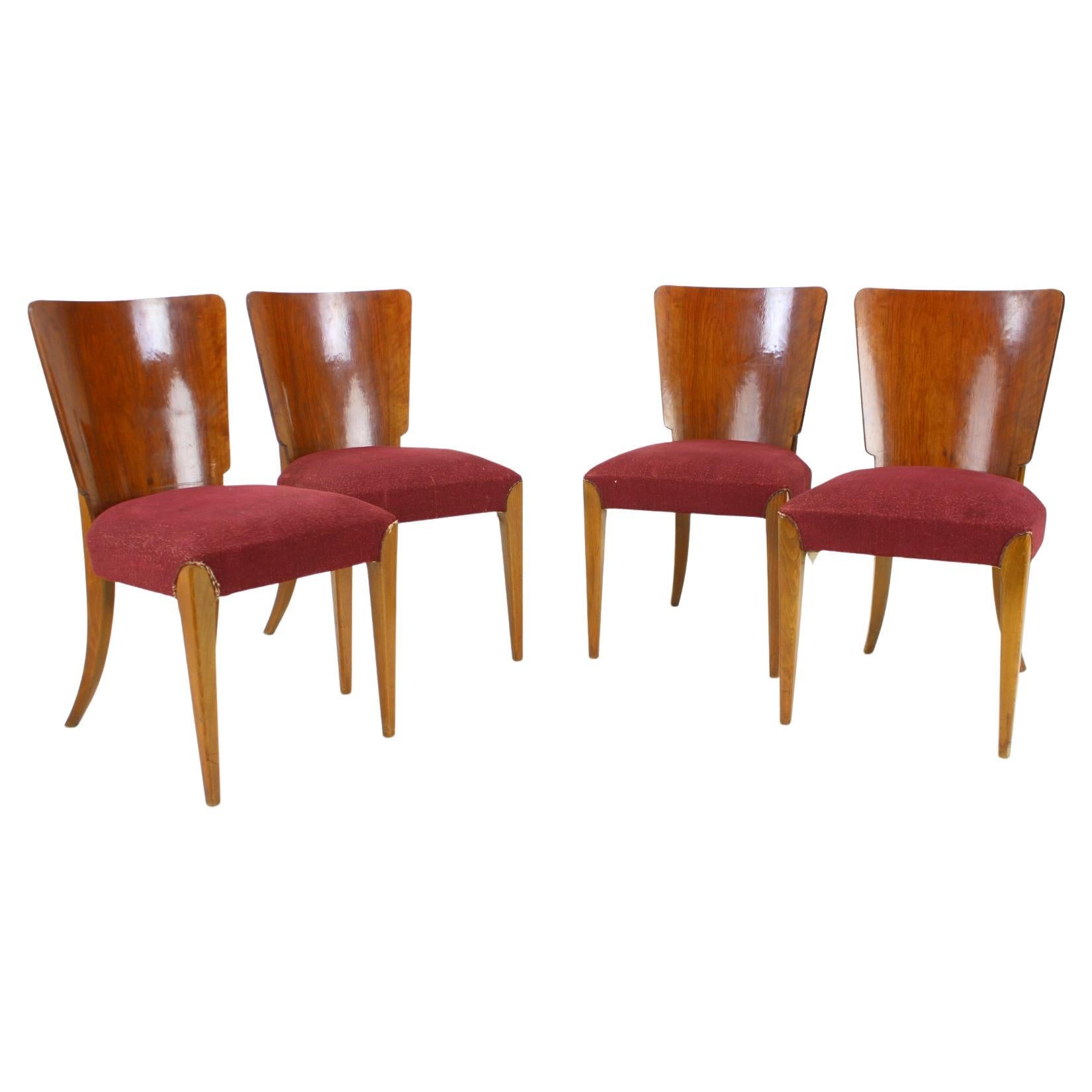 Art Deco H-214 Dining Chairs by Jindrich Halabala for UP Závody, 1950s ...