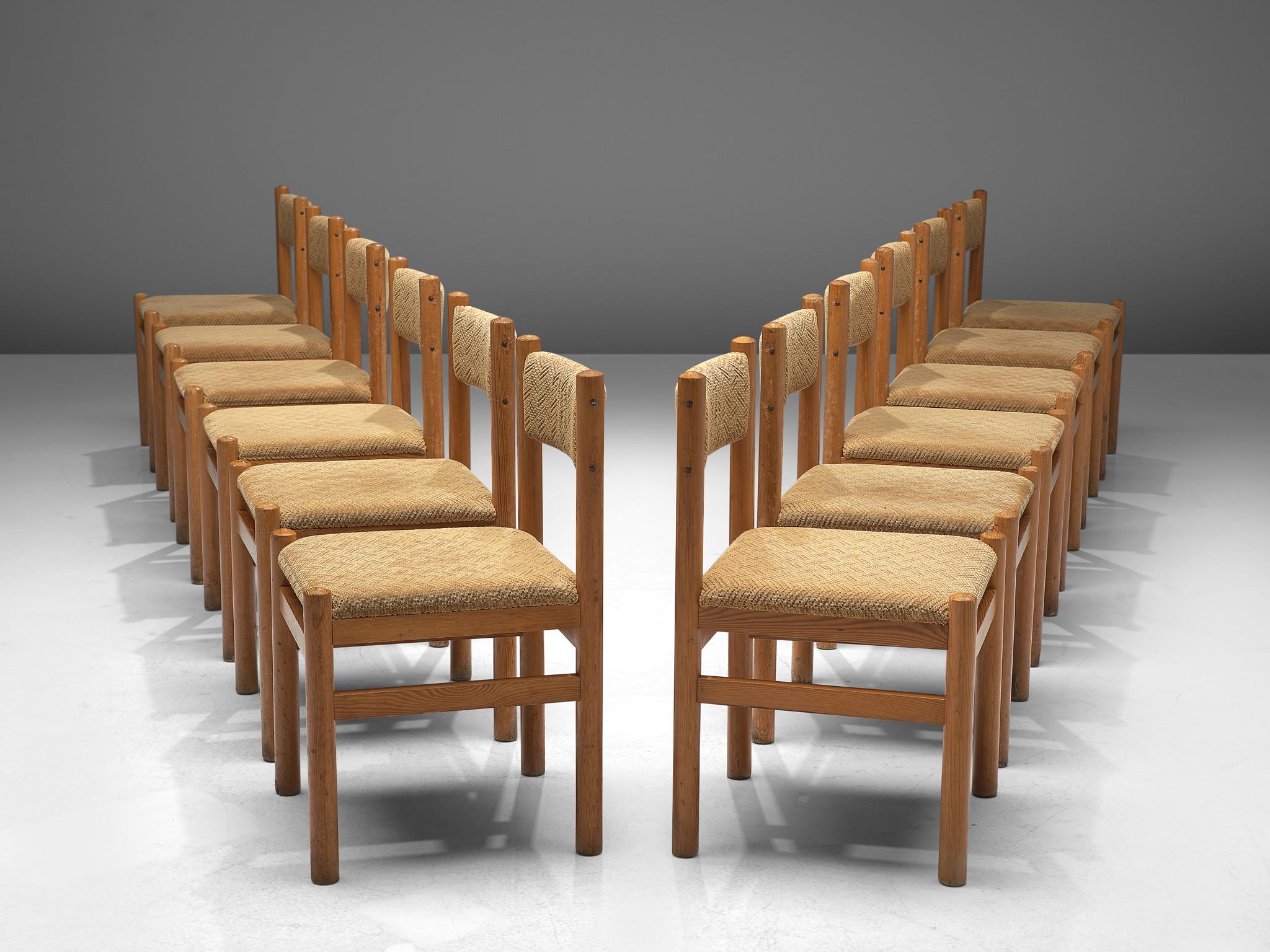 Dining Chairs by TON in Pine and Beige Upholstery For Sale at 1stDibs ...