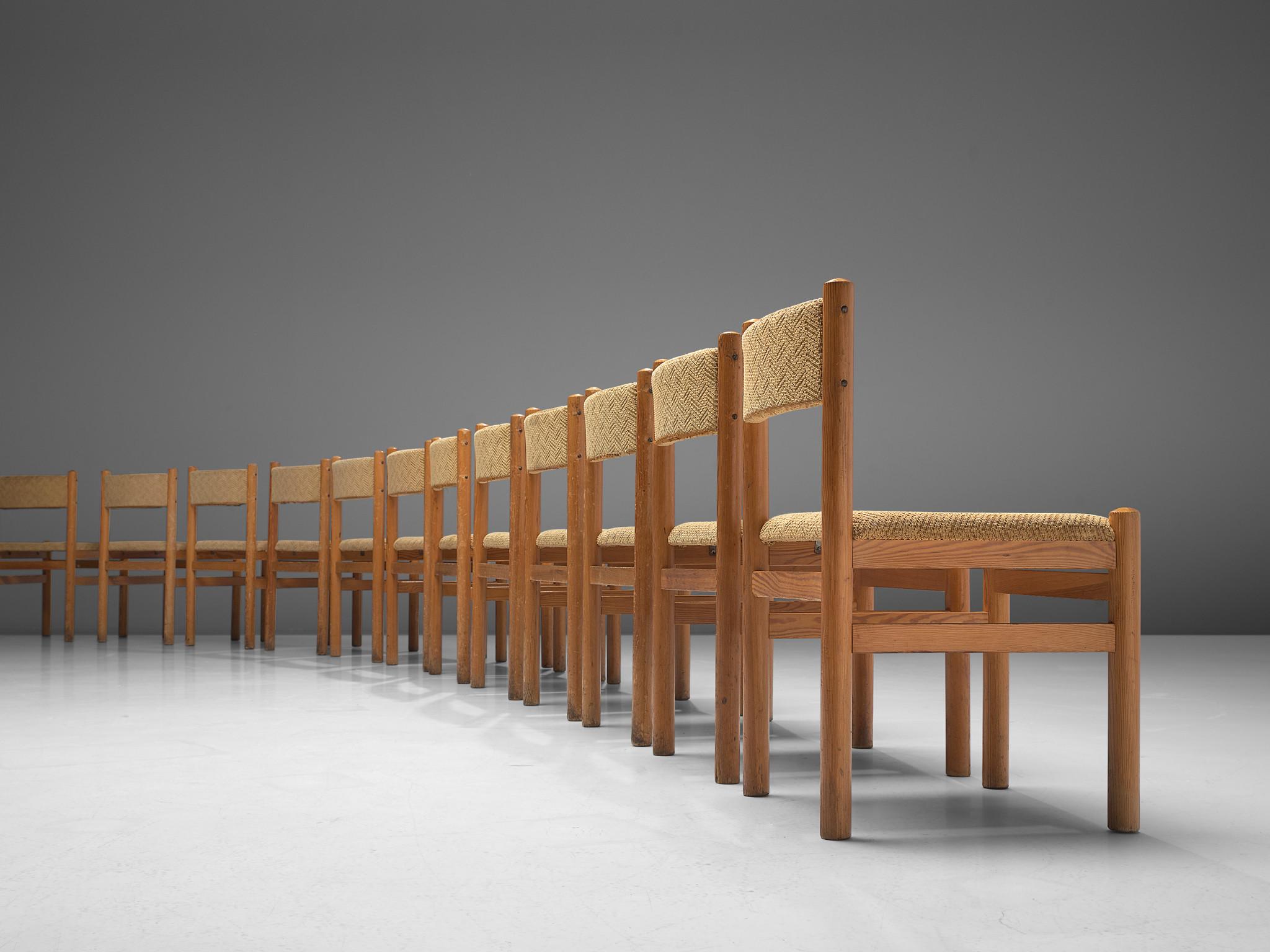 Dining Chairs by TON in Pine and Beige Upholstery For Sale at 1stDibs ...