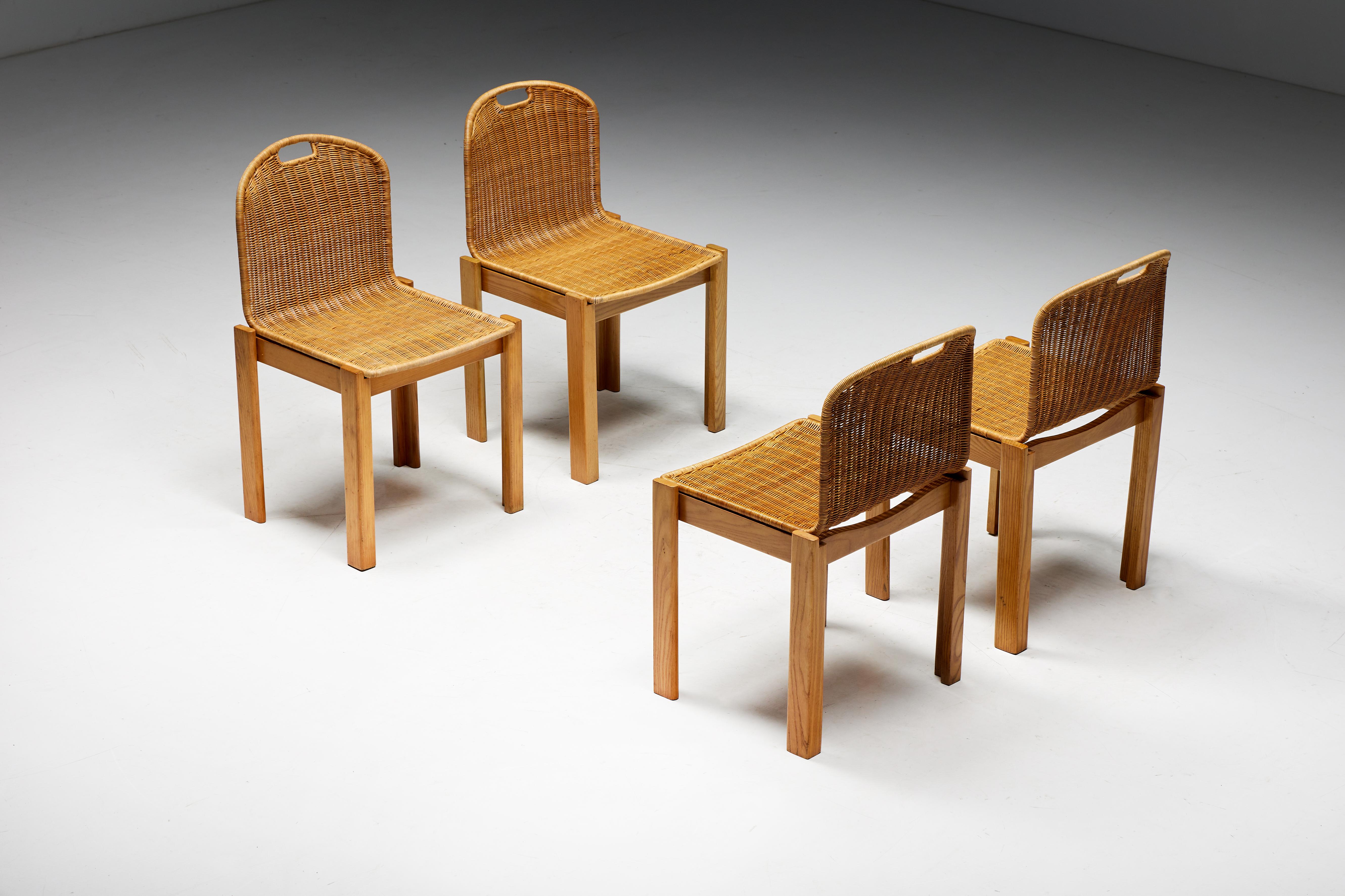Dining Chairs in the Style of Afra and Tobia Scarpa, Italy, 1980s For ...