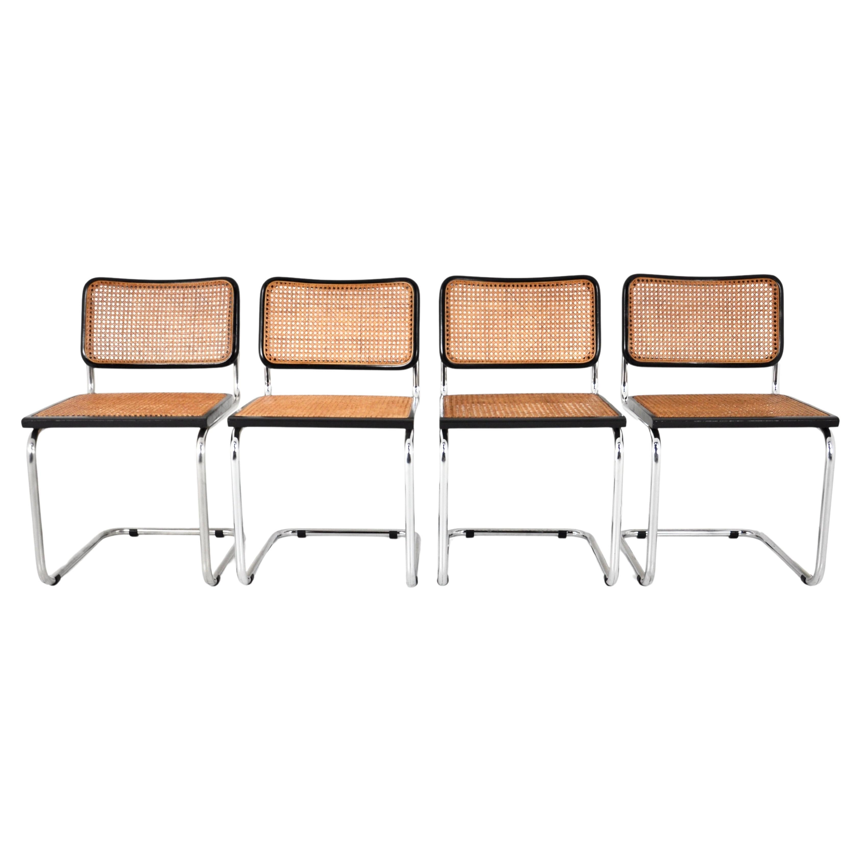 Set of Six Mid-Century Modern Marcel Breuer B32 Cesca Brass Chairs ...