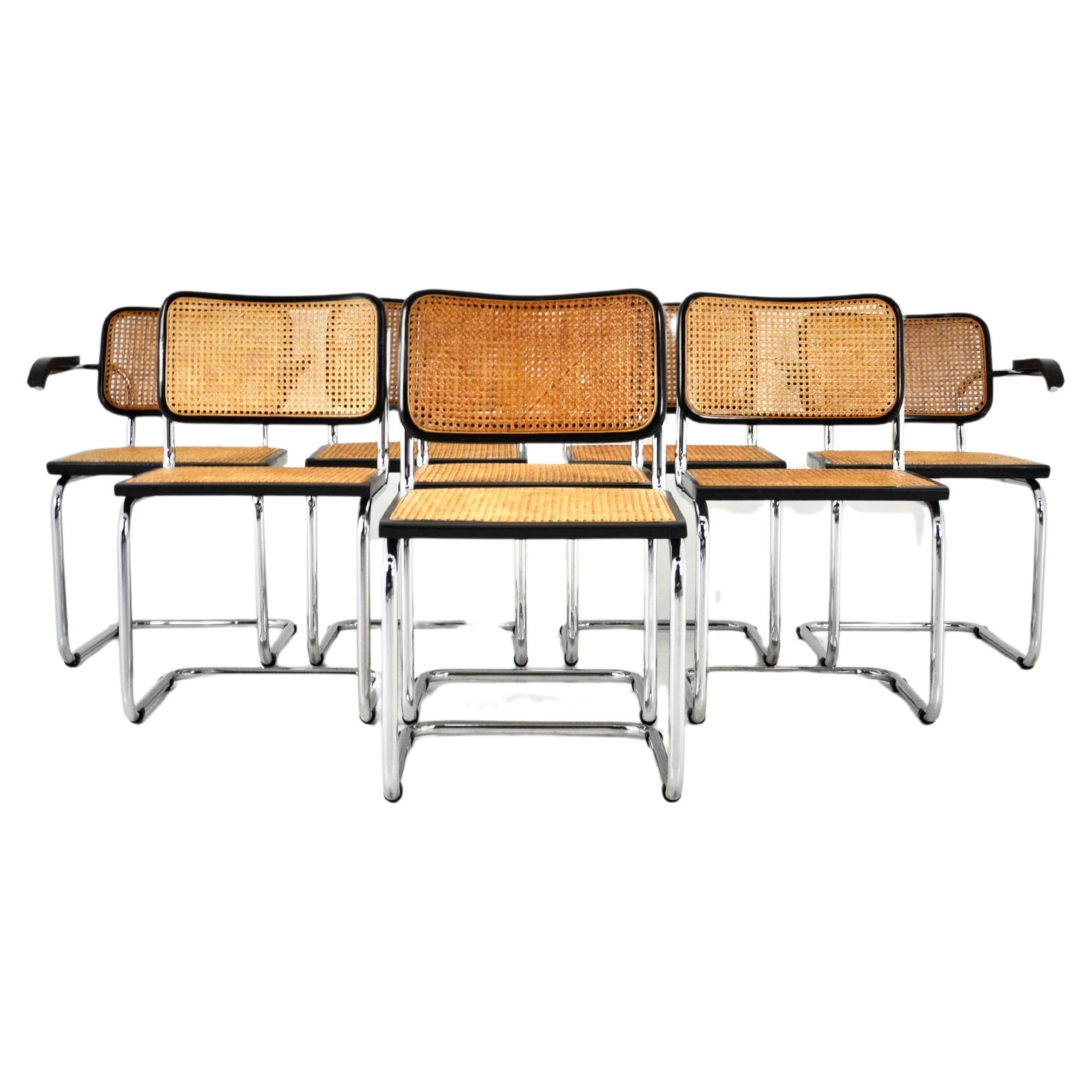 Set of Six ‘Cesca’ B32 Side Chairs by Marcel Breuer for Thonet at ...