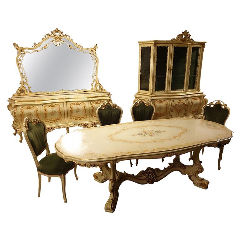 Dining / Living Room Set of 10 Pieces in the Style of Venetian Rococo ...