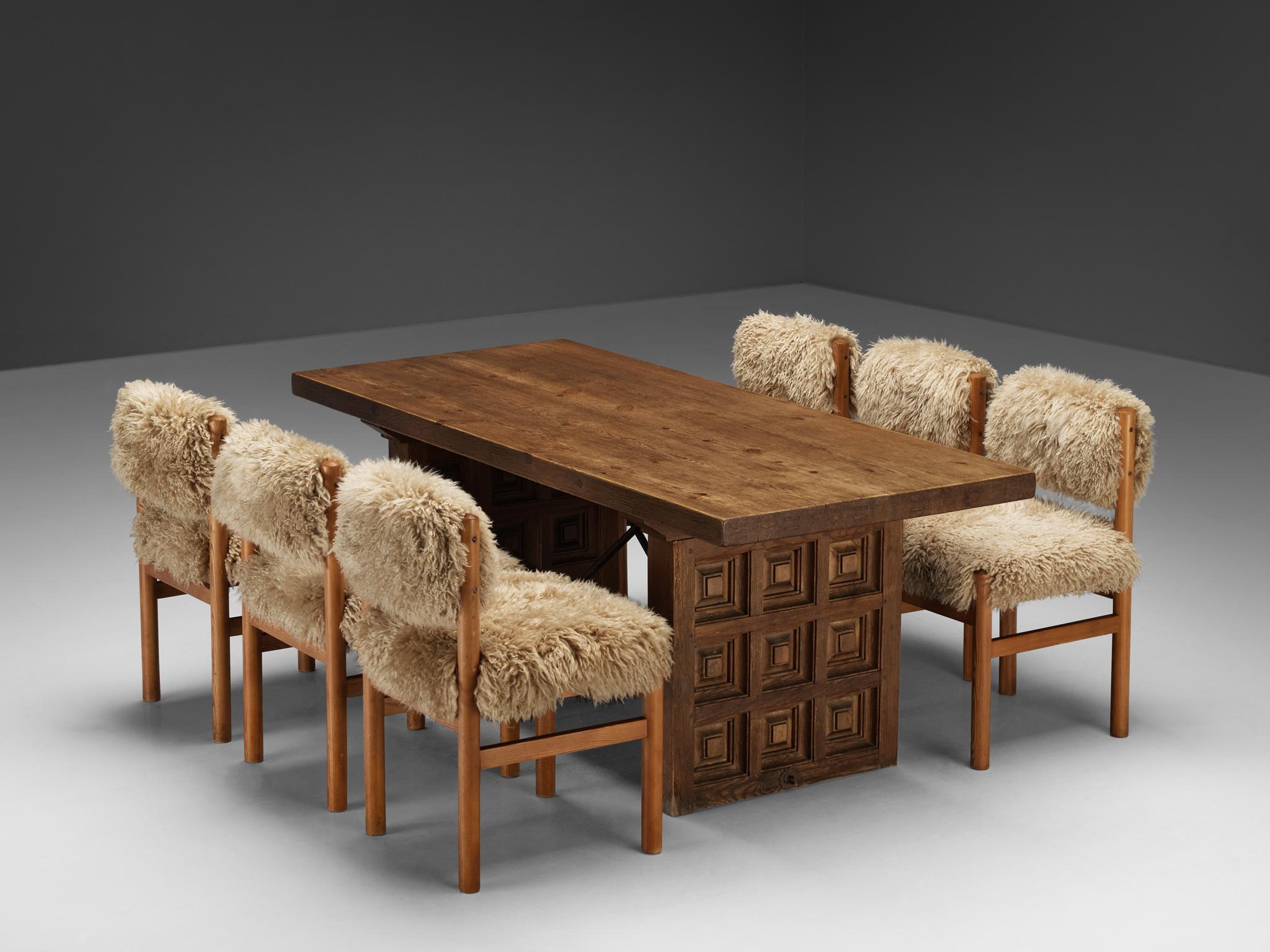 Dining Room Set with Biosca Spanish Dining Table and Chairs in ...