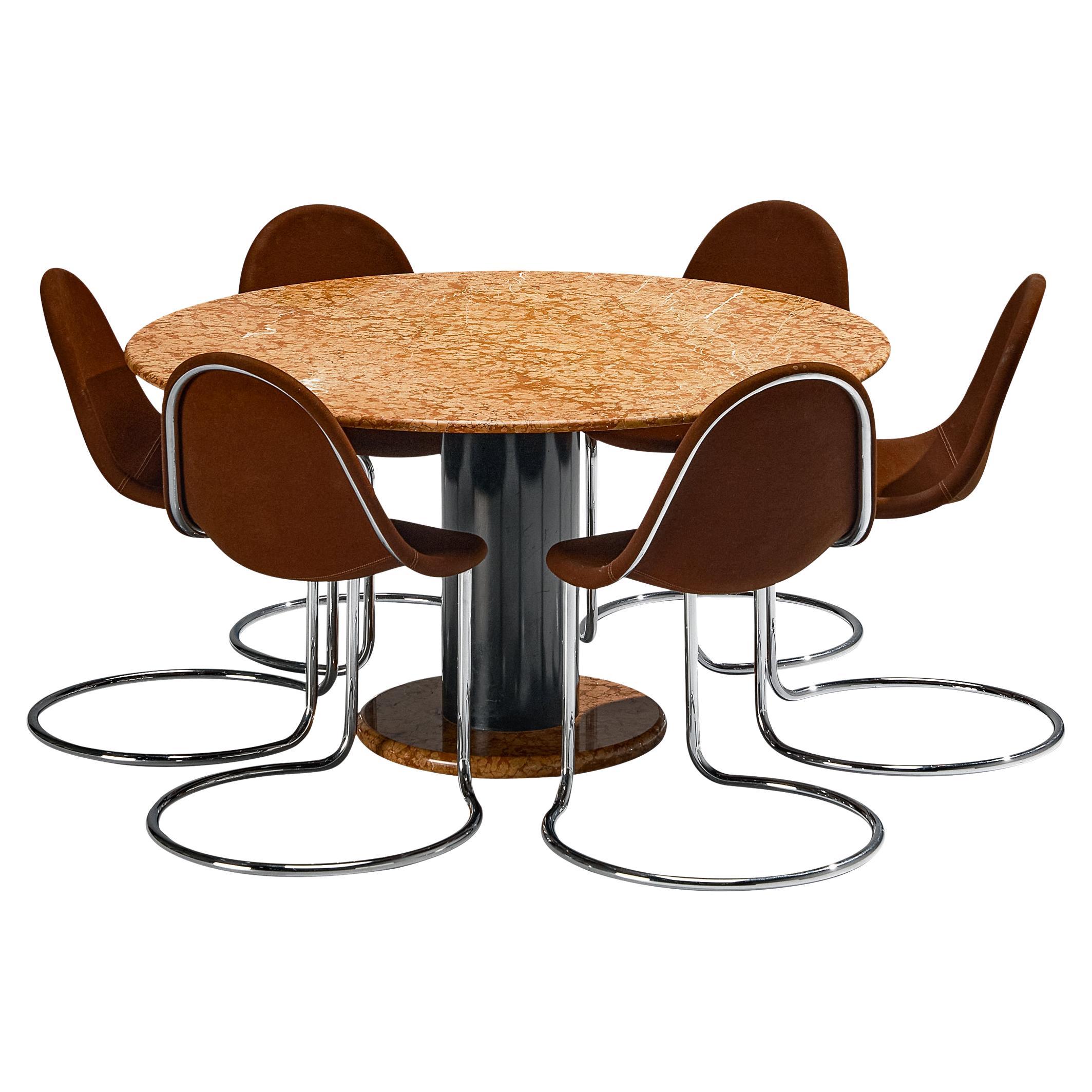 Dining Room Set with Ettore Sottsass Dining Table and Giotto Stoppino ...