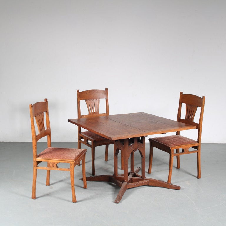 Dining Set by Gerrit Willem Dijsselhof for E.J. Van Wisselingh, the Netherlands For Sale at 1stDibs