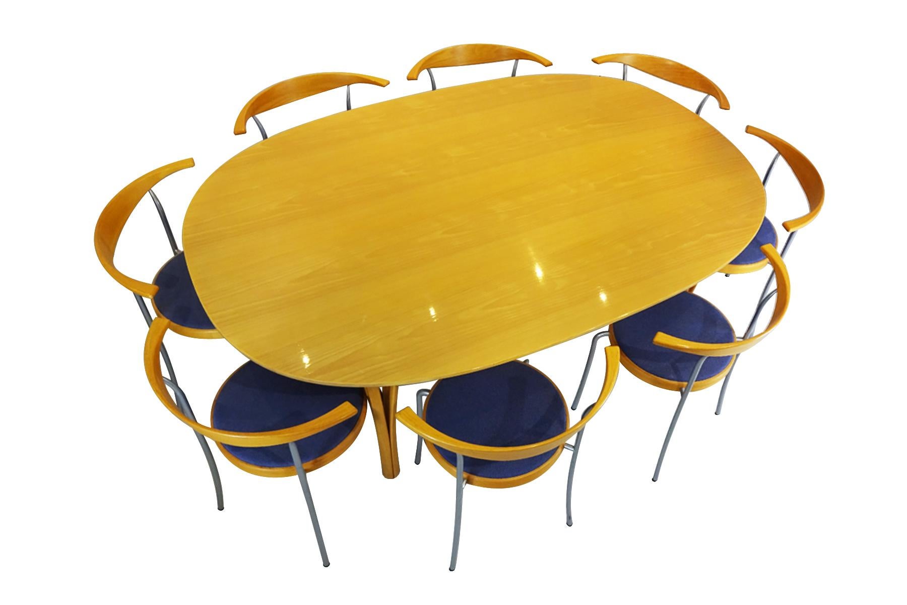 Dining set - Super Ellipse Dining Table by Piet Hein - including 8 ...