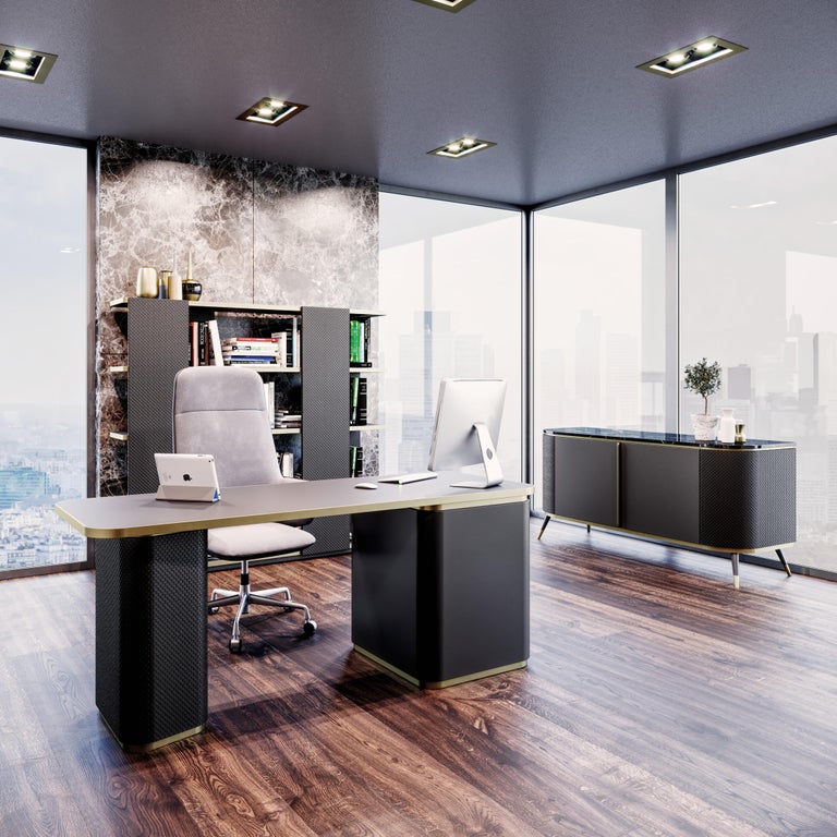 Dining Sideboard Contemporary by Fabio Arcaini Velvet Leather For Sale ...