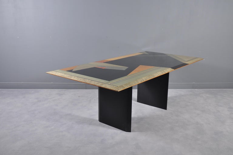 Dining Table by Giovanni Offredi for Saporiti, 1980s at 1stDibs