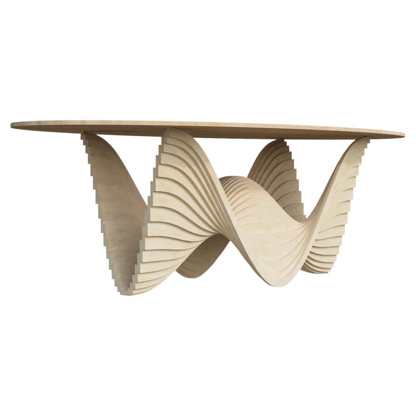 Dining table 'Caramel', handmade wooden product, continuous motion base ...