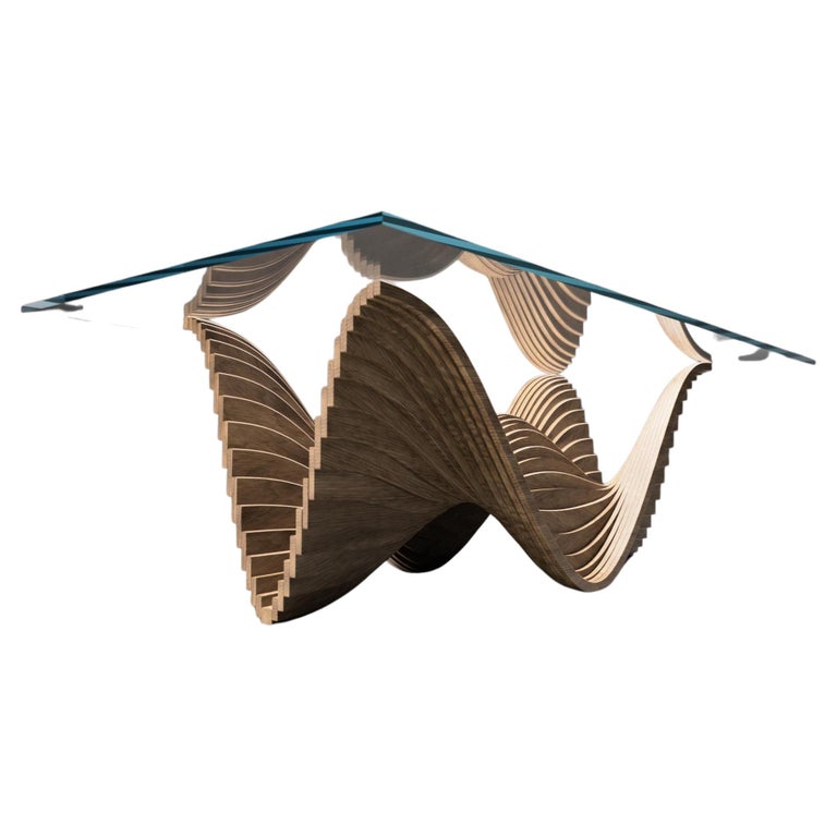 Dining table 'Caramel', handmade wooden product, continuous motion base ...