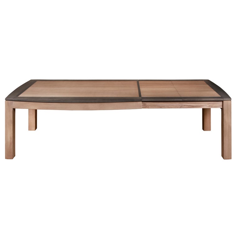Dining Table in Natural Solid Oak and a Grey Stained Frame Top, Made in ...