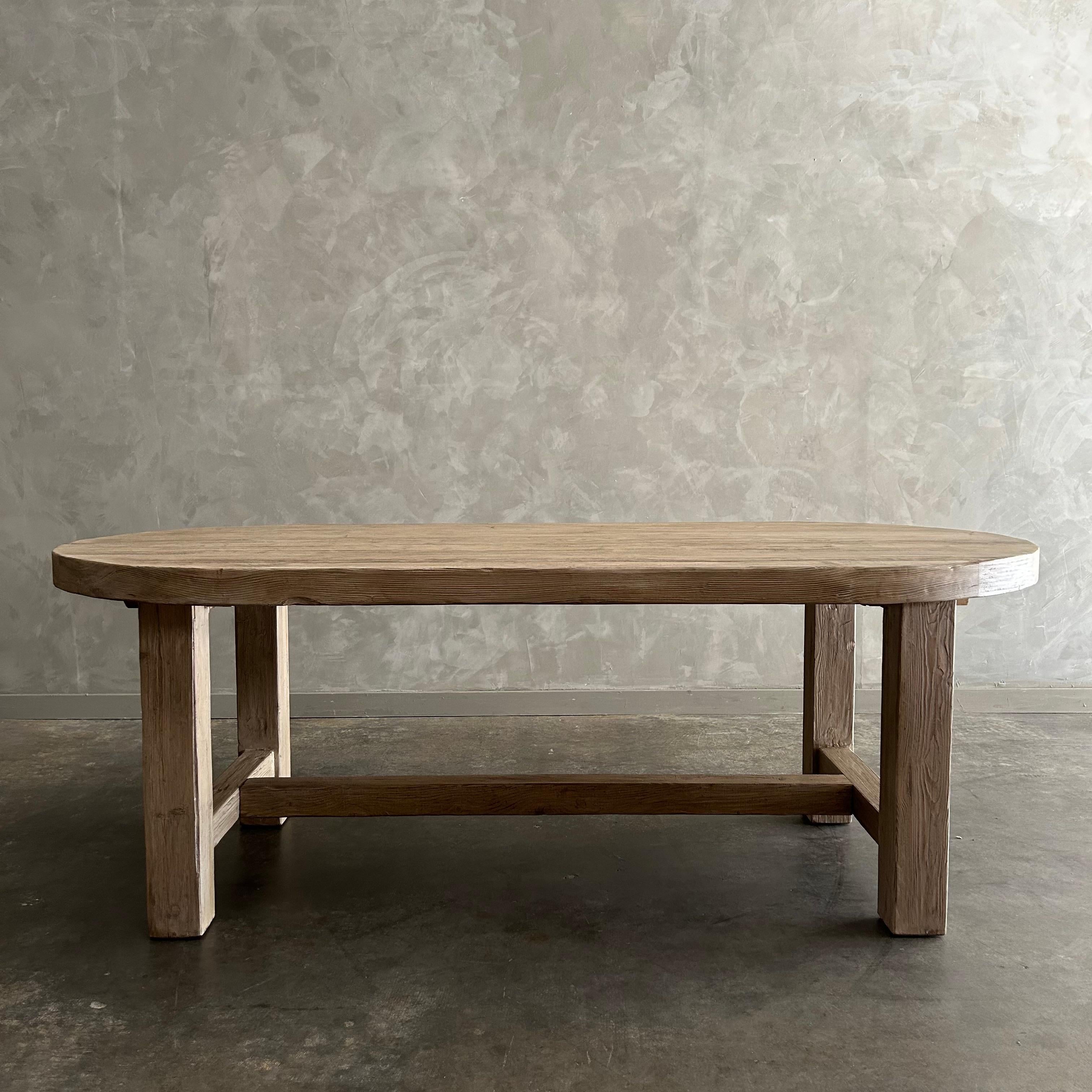 Dining Table Made from Solid Reclaimed Wood 86" For Sale at 1stDibs
