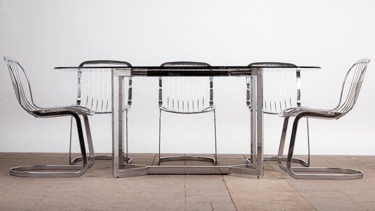 Dining Table with 6 Chairs by Gastone Rinaldi, Italy, 1970s For Sale at ...