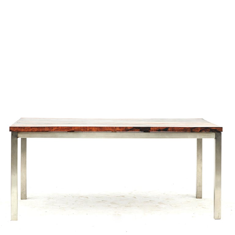 Dining Table With Narra Hardwood Top and Chrome Base For Sale at ...