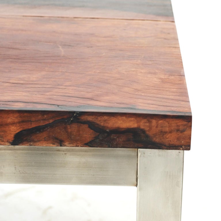 Dining Table With Narra Hardwood Top and Chrome Base For Sale at ...