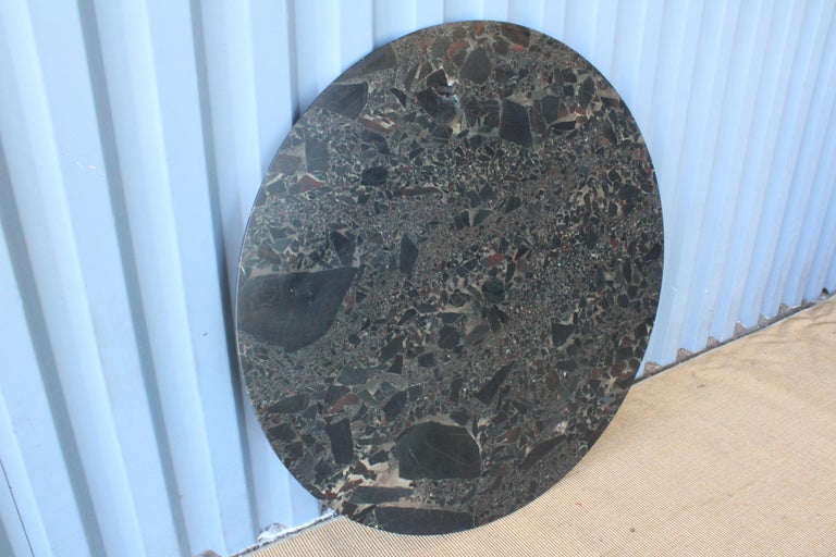 Dining Table with Quartz Stone Top on a Brass Plated Base at 1stDibs