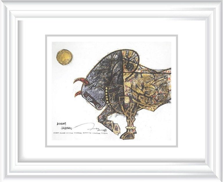 Dinkar Jadhav - Celebration-2, Mixed Media on Paper by Contemporary ...
