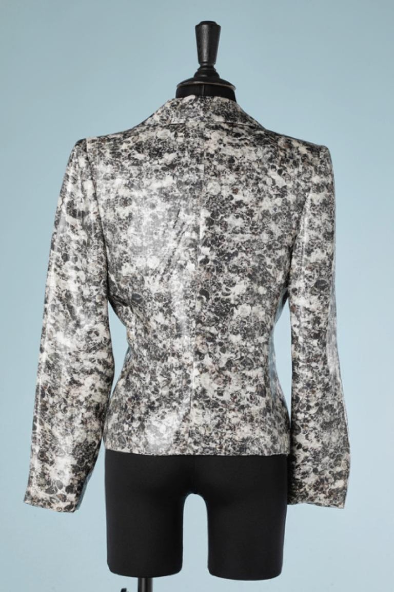 Dinner jacket in printed lamé with bow André Laug For Sale at 1stDibs