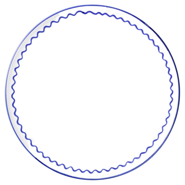 Dinner Plate, Royal Blue Zigzag Jore Copenhagen For Sale at 1stDibs