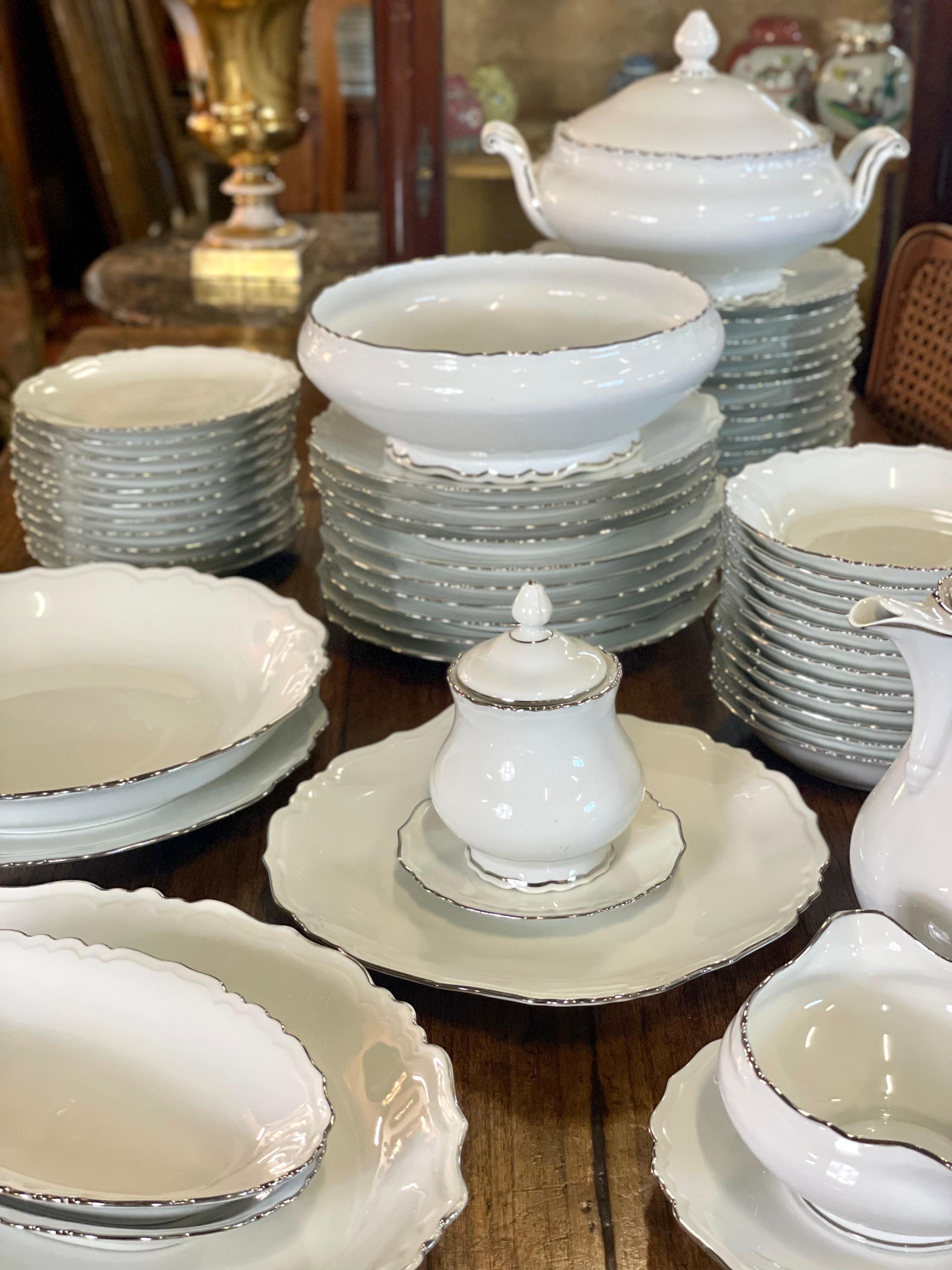 Dinner Service in White Limoges Porcelain For Sale at 1stDibs