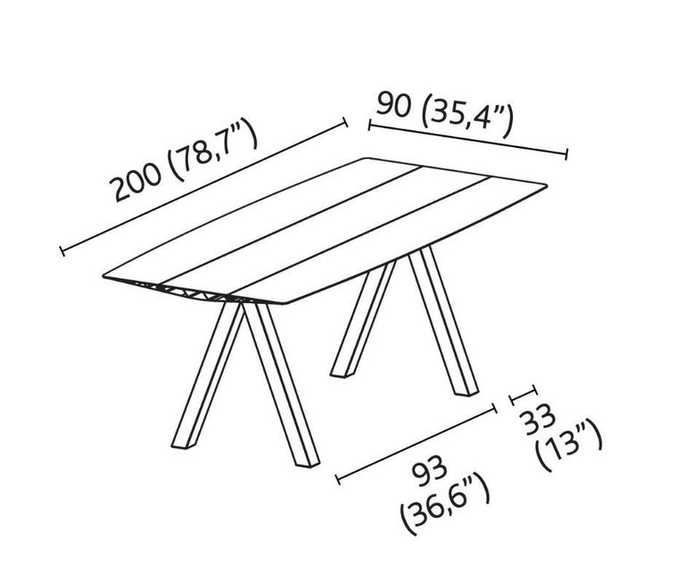 Dining table / table model "Table B" Aluminum Anodized Silver Top ...