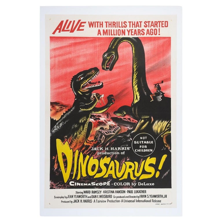 Dinosaurus (1960) Original Sci-Fi Vintage Poster Mint - Linen Backed ...