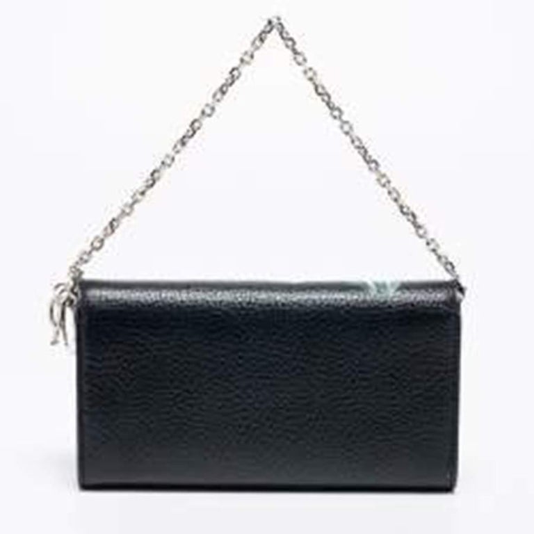 Dio Black Leather Lady Dior Wallet On Chain For Sale at 1stDibs