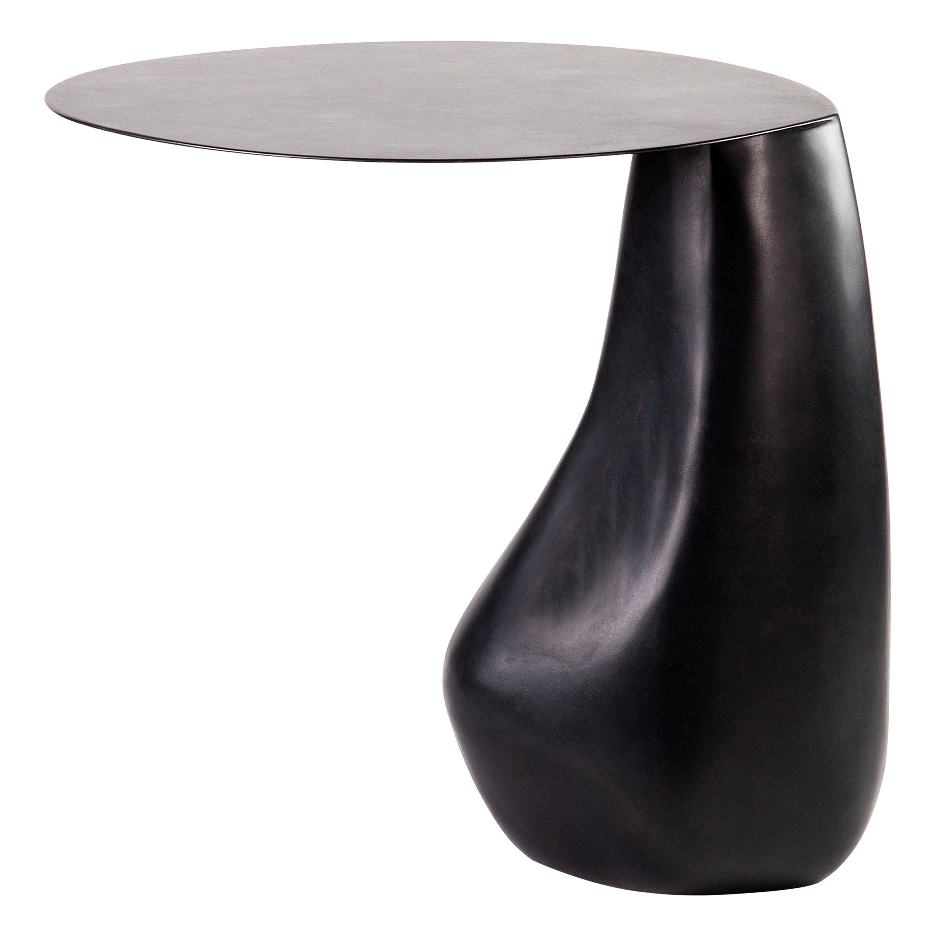 CT-1 Blackened Steel Side Table of Walnut and "Cracked" Cast Concrete ...