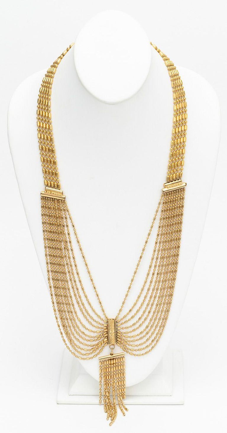 Dior 70s Fringe Statement Necklace For Sale at 1stDibs