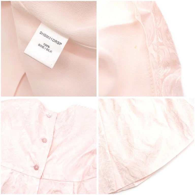 Dior Baby Pink Floral Silk Dress and Pants Set - 12 Months For Sale at ...